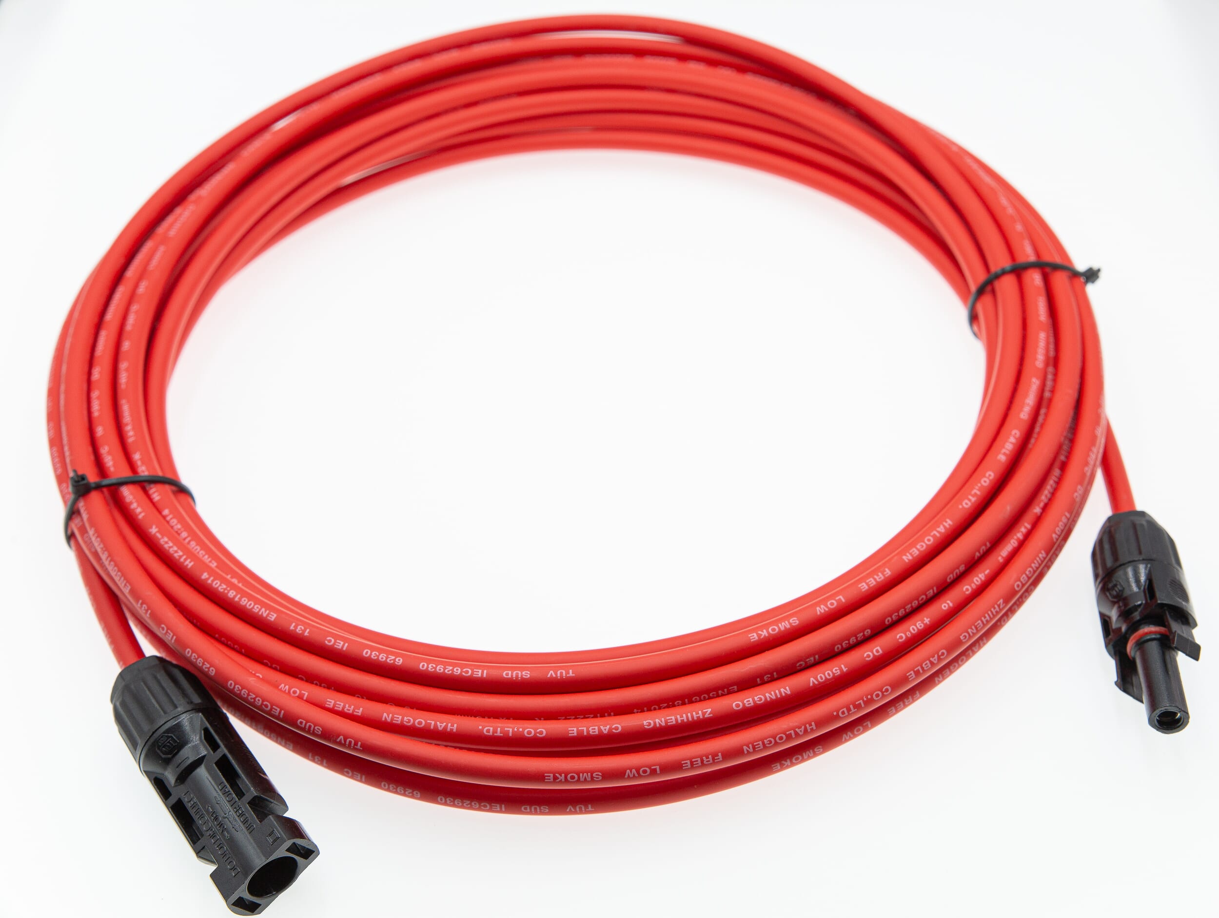 Rød 4mm2 10M kabel med MC4 plugg i hver ende. - Farco AS